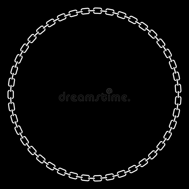 Abstract Chain Round Frame. Black Circle Frames with Chains Patterns ...