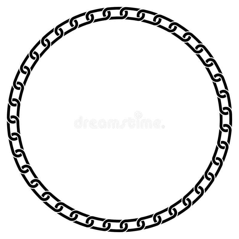 Black Round Chain Border Frame Stock Illustrations – 742 Black Round ...