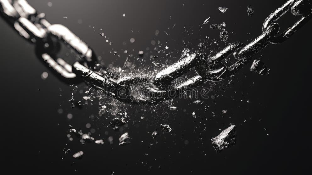 Abstract Chains Shattering or Dissolving, Representing the Liberation ...