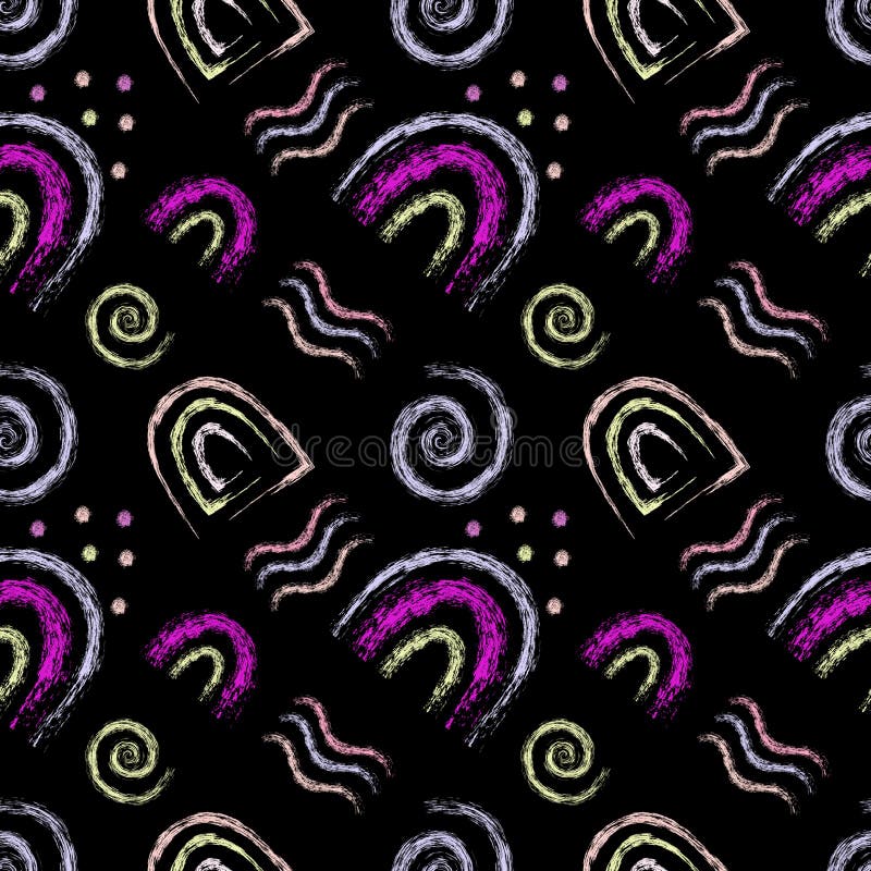 Abstract Chalk, Crayons or Wax Crayons Seamless Pattern Stock Vector ...