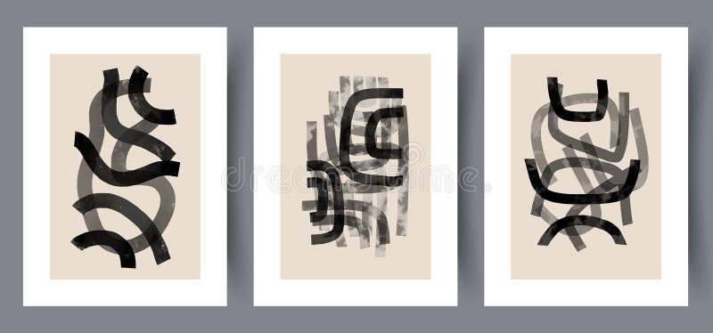 Abstract Chaos Improvisation Wall Art Print Stock Vector - Illustration ...