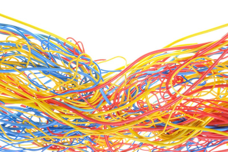 Chaos of network cables stock image. Image of office - 31882813