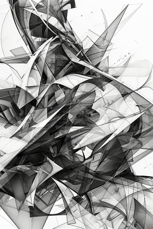 Abstract Chaos Representing Troubled Mind through Overlapping Lines and ...