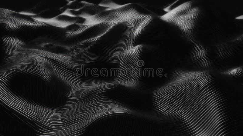 Abstract Chaos of Scan Lines and Artifacts on Wavy Black Surface Stock ...