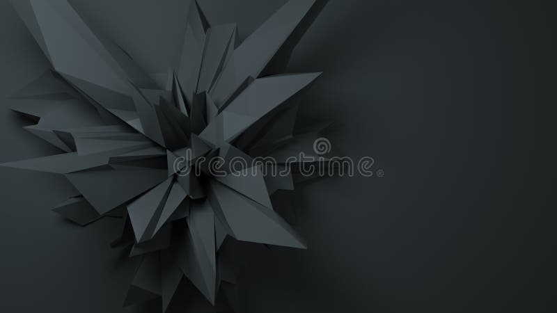 Abstract Chaos Shape on Black Background. Information Organization ...