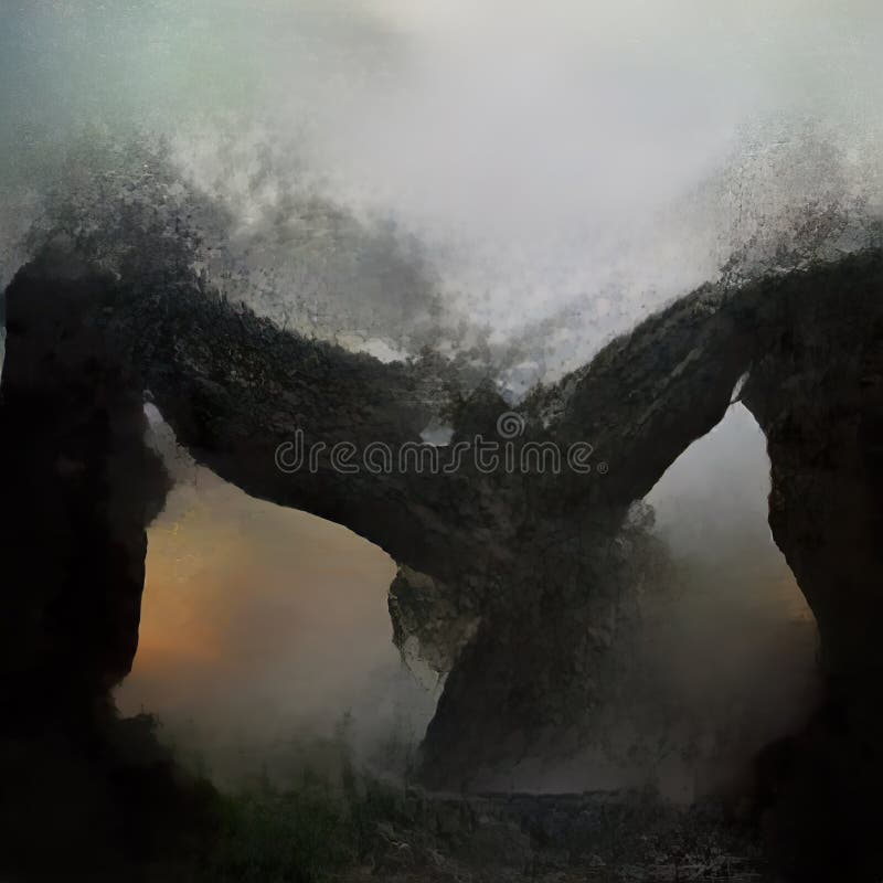 Abstract Chaos with Strangely Shaped Rocks Stock Illustration ...