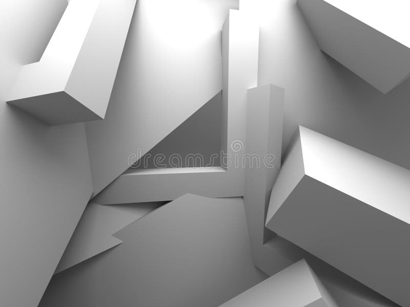 Abstract Chaotic Architecture White Background Stock Illustration ...