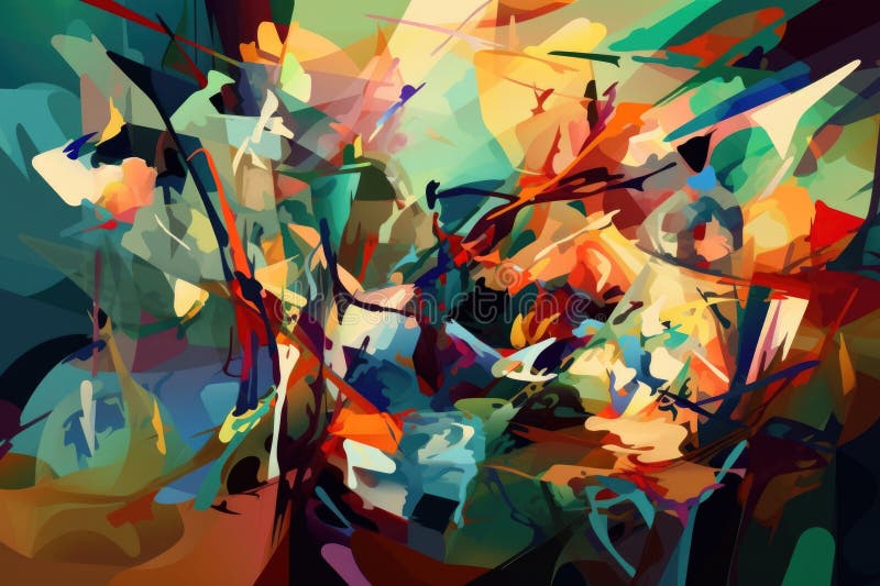 Abstract, Chaotic Composition with Shapes of Different Size and Form ...