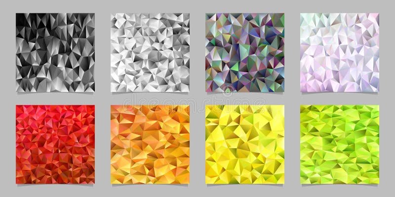 Abstract Chaotic Triangle Pattern Background Set Vector Mosaic Graphic Design Stock Vector
