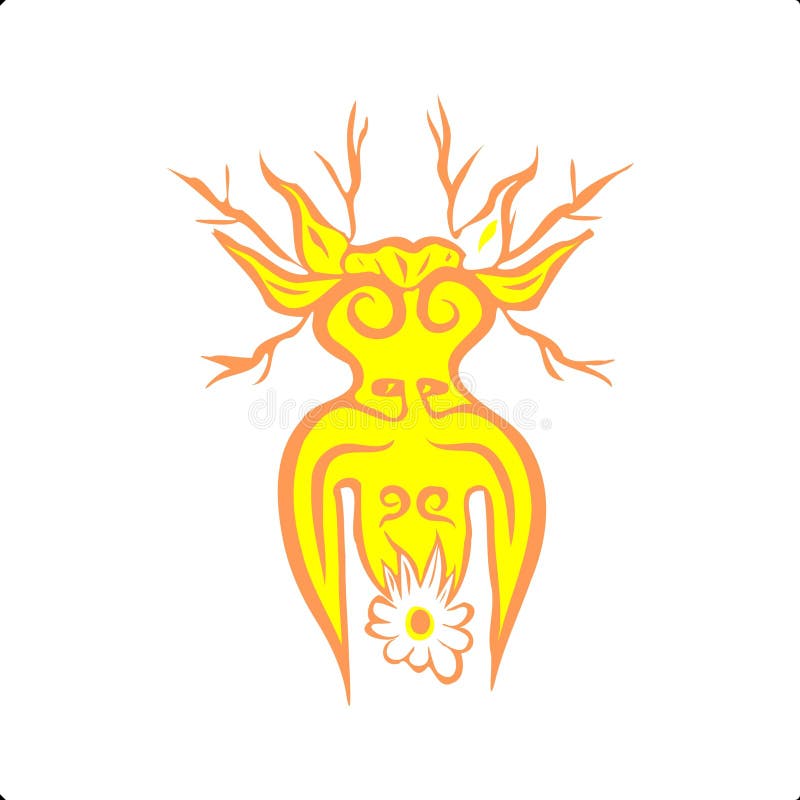 Abstract Character with Root Style Hair Stock Vector - Illustration of ...