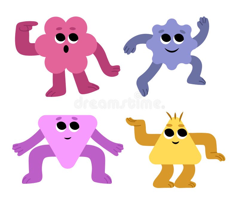 Geometric Shapes Characters. Stock Vector - Illustration of geometry ...