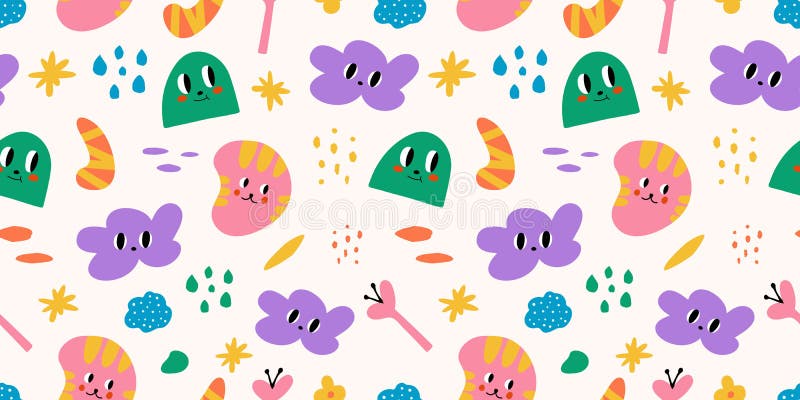 Abstract Characters Seamless Pattern Stock Vector - Illustration of ...