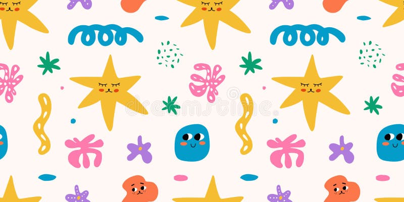 Abstract Characters Seamless Pattern Stock Vector - Illustration of ...