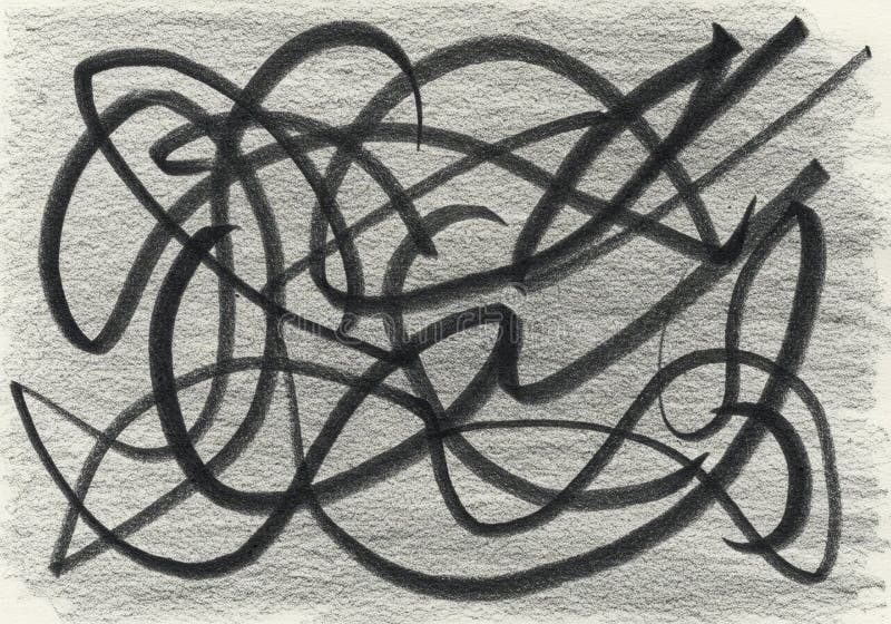 Abstract charcoal drawing stock illustration. Illustration of artistic ...