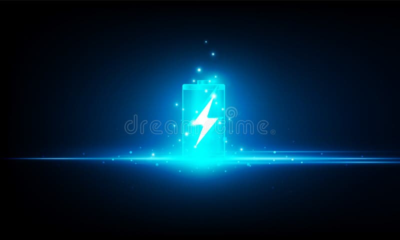 Abstract Charged Batteries with Lightning Bolt Open Light Out ...