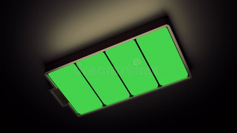 Abstract Charging and Discharging Battery on a Black Background. Design ...