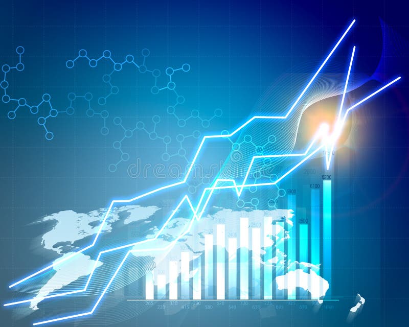 Abstract Charts and Graphs on Blue Background with Stock Illustration ...