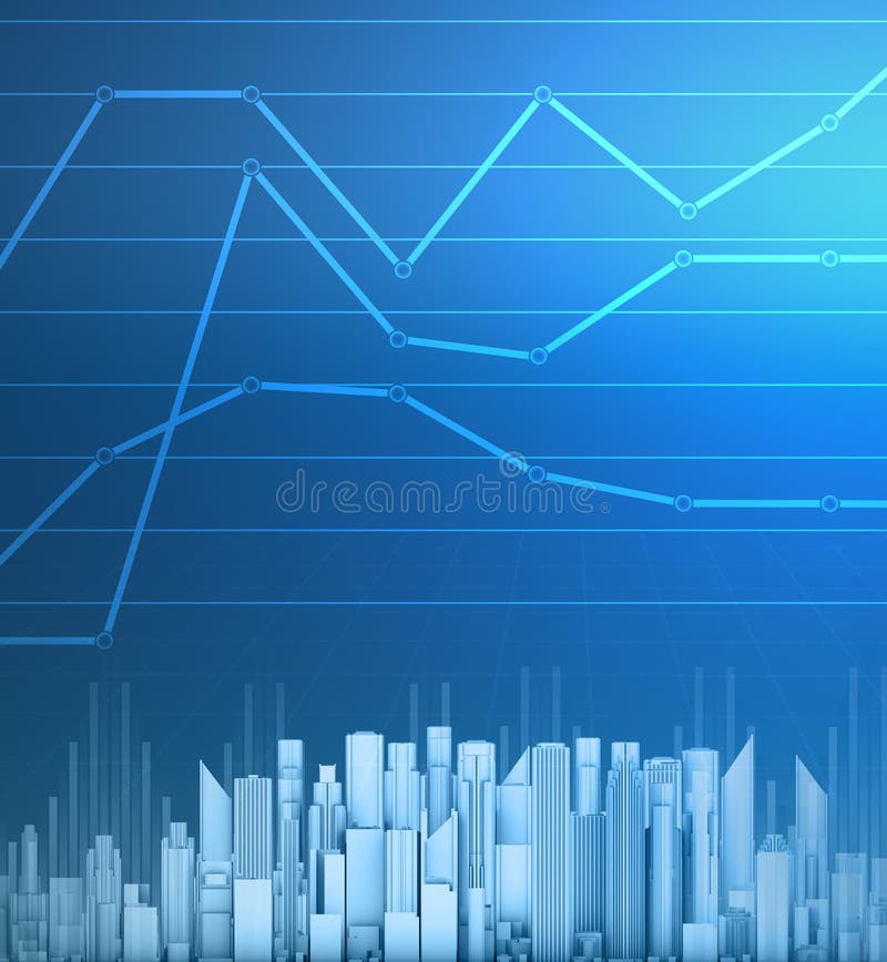 Abstract Charts and Graphs on Blue Background with Stock Illustration ...