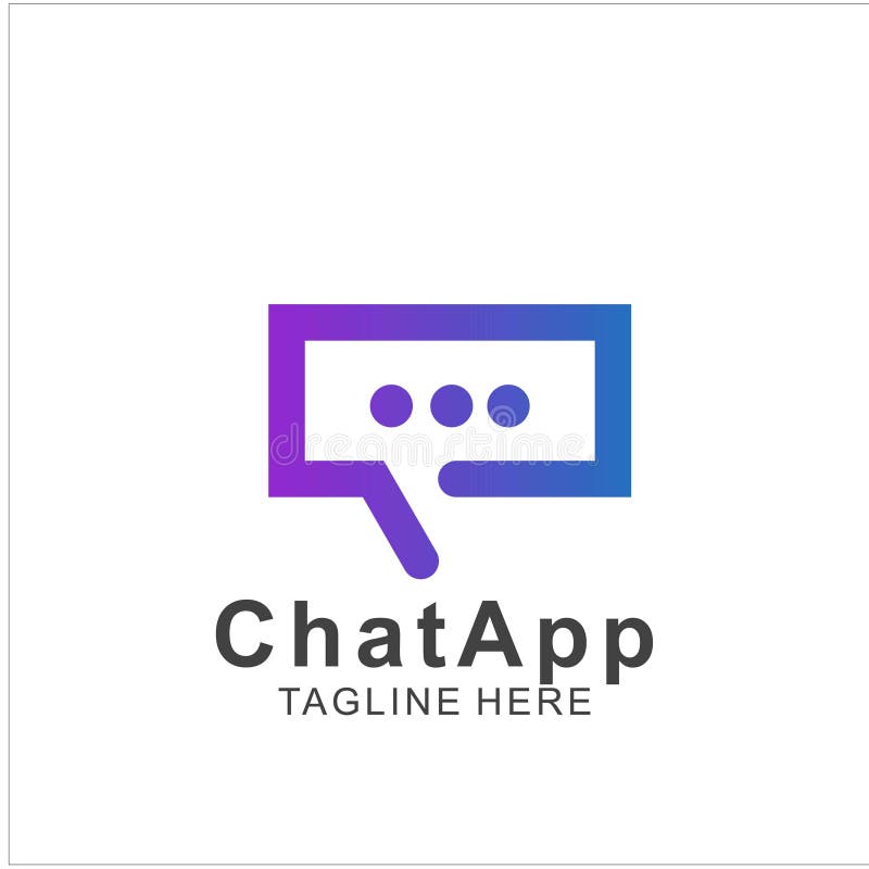 Abstract Chat App Logo Design Stock Vector - Illustration of discussion ...