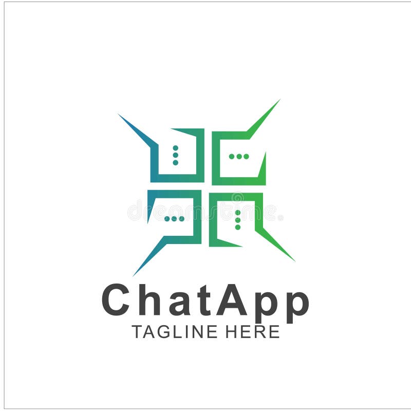 Abstract Chat App Logo Design Stock Vector - Illustration of meeting ...