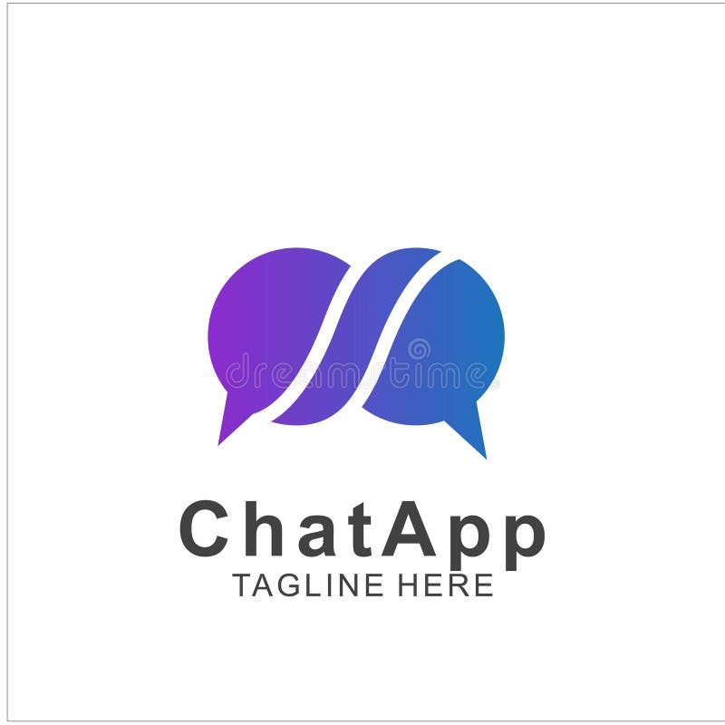 Abstract Chat App Logo Design Stock Vector - Illustration of argue ...