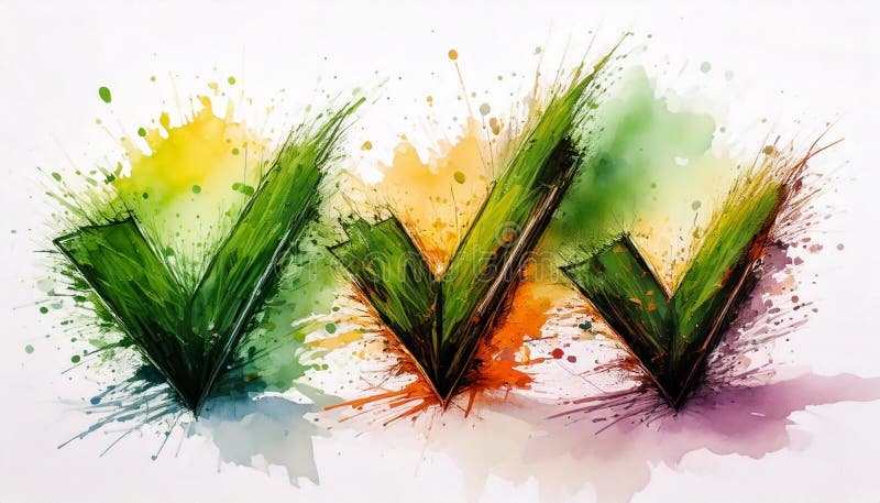 Abstract check mark symbol stock illustration. Illustration of sticky ...