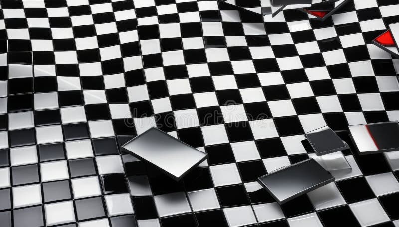 Abstract Checkerboard Background with Tilted Glass Tiles Stock ...