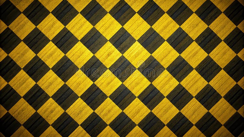 Abstract Checkerboard Pattern Background Texture Golden Yellow and Black Diamond Shapes ...