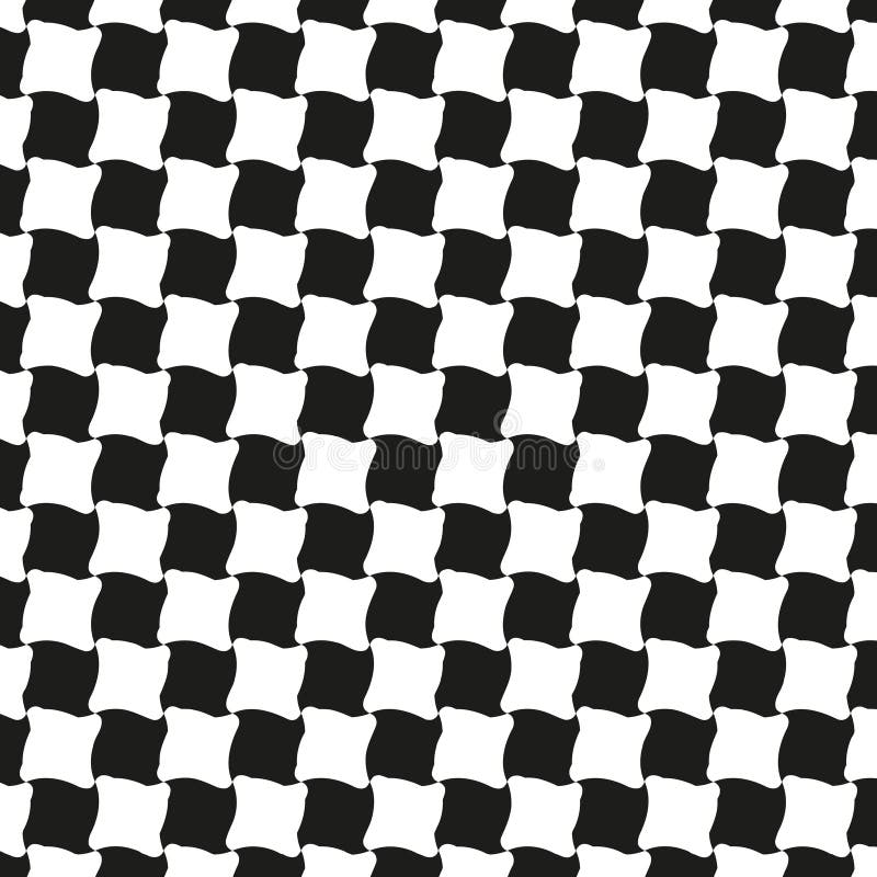Abstract Checkerboard Pattern. Black and White Squares. Irregular ...