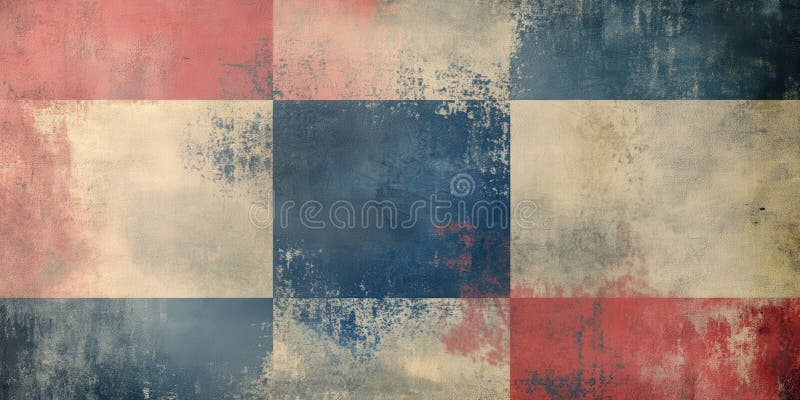 Abstract Checkerboard Pattern with Distressed Red, Blue, and White ...