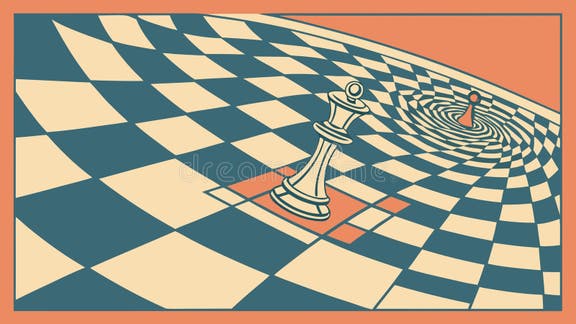 Abstract Checkerboard Vortex with Distortion Effect, Vector Design ...