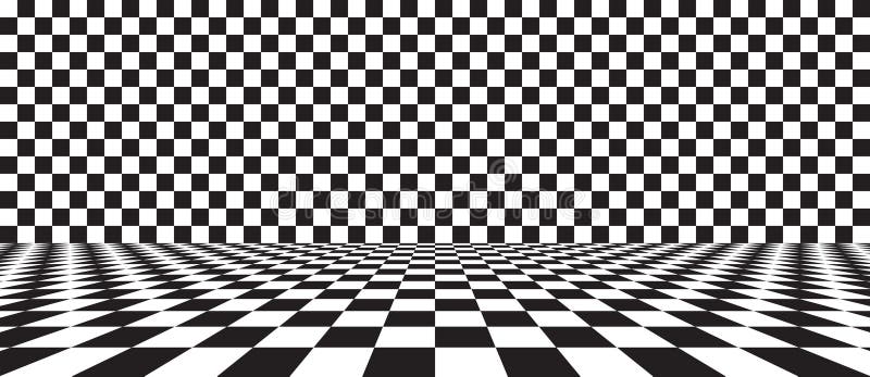 Abstract Checkered Background with Perspective To Wall. Advertising ...
