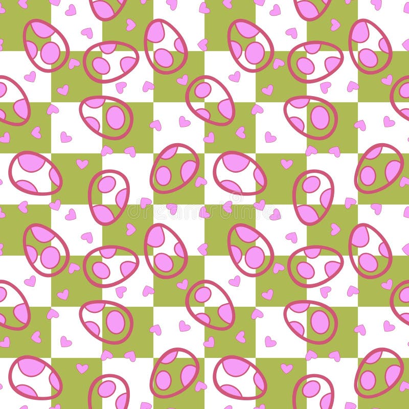 Abstract Checkered Easter Eggs Seamless Retro Pattern for Wrapping Paper and Fabrics Print and ...