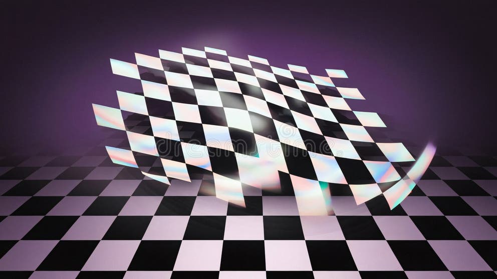 Abstract Checkered Flag Design, Iridescent Wave High Quality Image ...