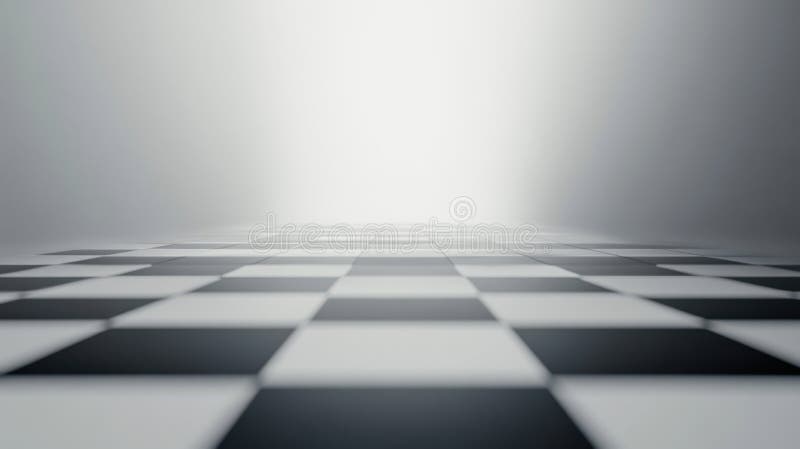 Abstract Checkered Floor with White Background and Light in Perspective ...