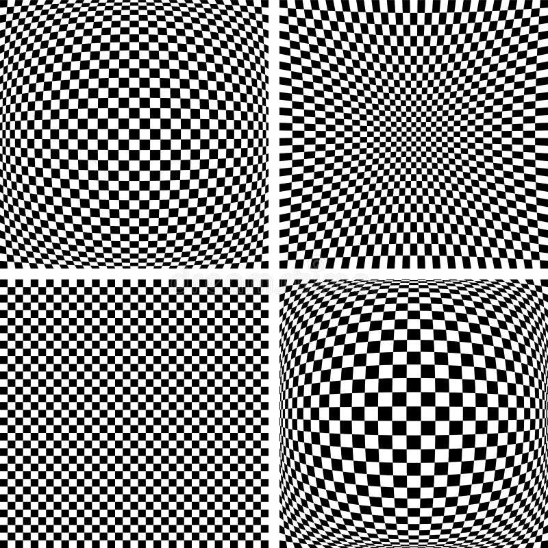 Illusion Textures Set. Abstract Op Art Backgrounds Stock Vector ...