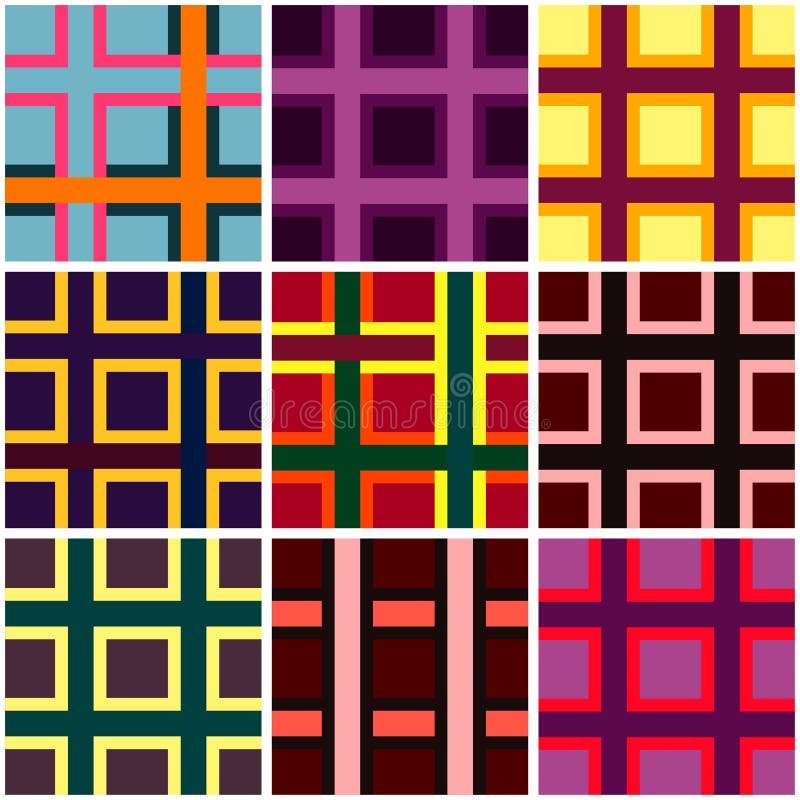 Abstract Checkered Vibrant Colors Pattern Stock Vector - Illustration ...