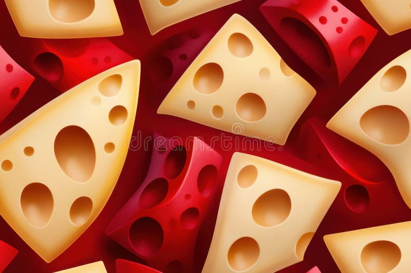 Abstract Cheese Pattern with Red and Yellow Triangles Stock ...