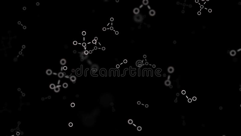 Abstract Chemical Formulas Transforming on a Black Background, Seamless ...