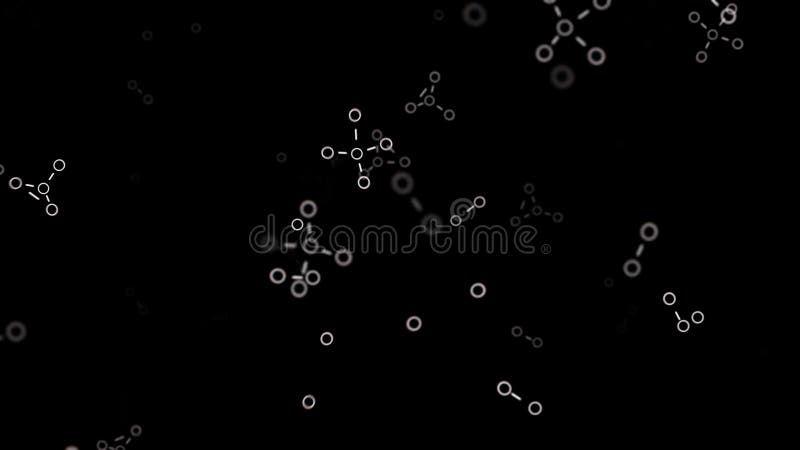 Abstract Chemical Formulas Consisting of Benzene Rings on Black ...