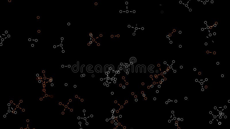 Abstract Chemical Formulas Consisting of Benzene Rings on Black ...