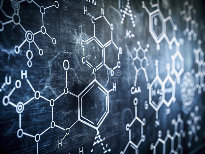 Abstract Chemistry Background Featuring Minimalist Formulas a Visual ...