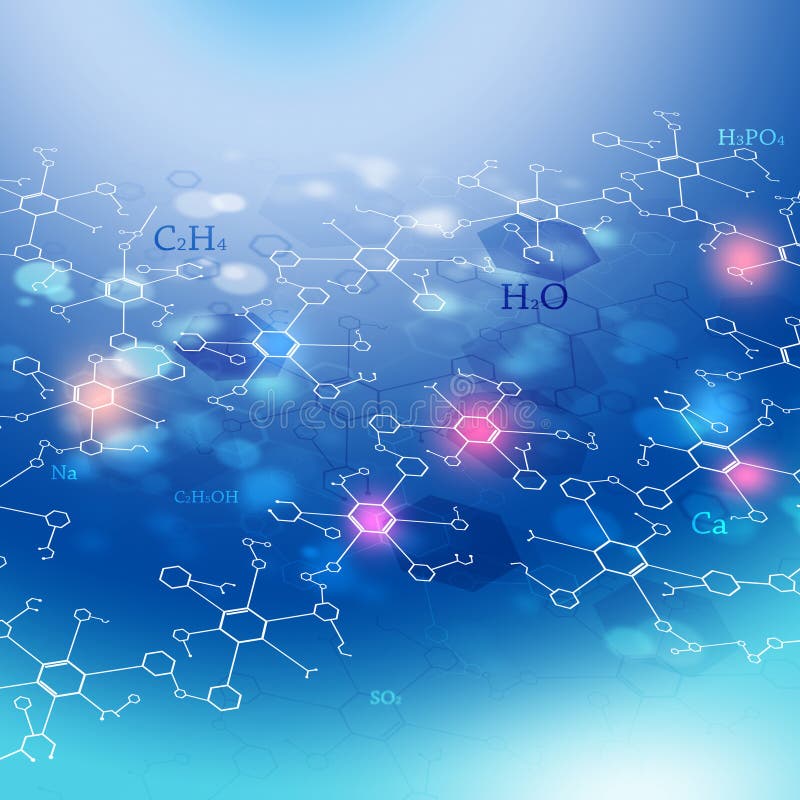 Chemistry Vector Blue Background Stock Vector - Illustration of clear ...