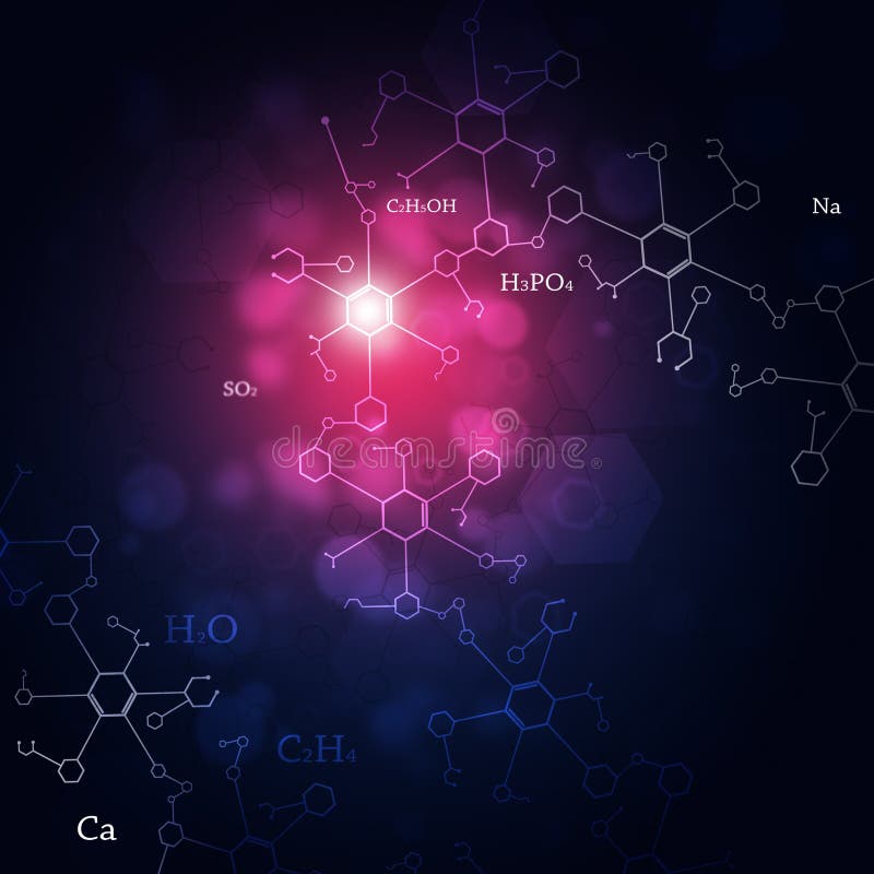 Abstract Chemistry Blue Background Stock Illustration - Illustration of ...