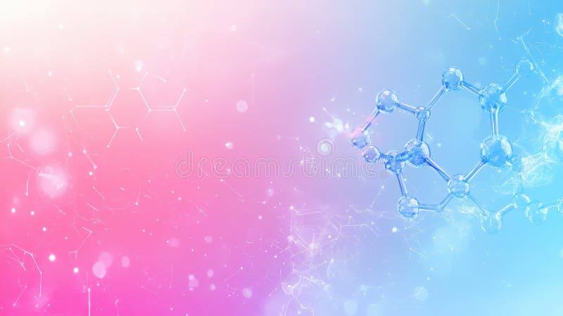 Abstract Chemistry Molecule Background with Pink and Blue Gradient ...