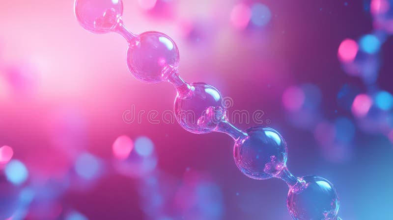 Abstract Chemistry Molecule Background with Pink and Blue Gradient ...