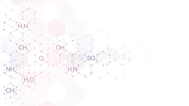 Abstract Chemistry Pattern on Clean White Background with Chemical ...