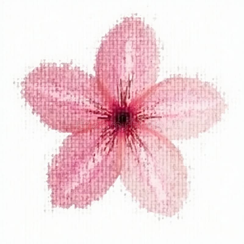Abstract Cherry Blossom Shape Created with Color Splotches on a White ...