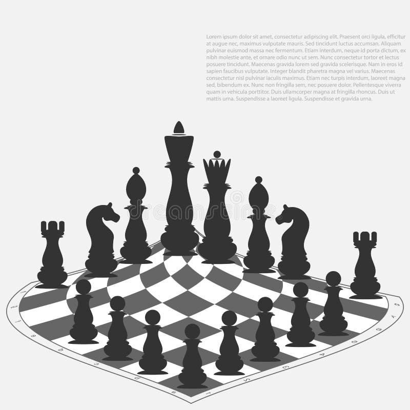 Abstract Chess Board and Chess Pieces. Vector Stock Vector ...