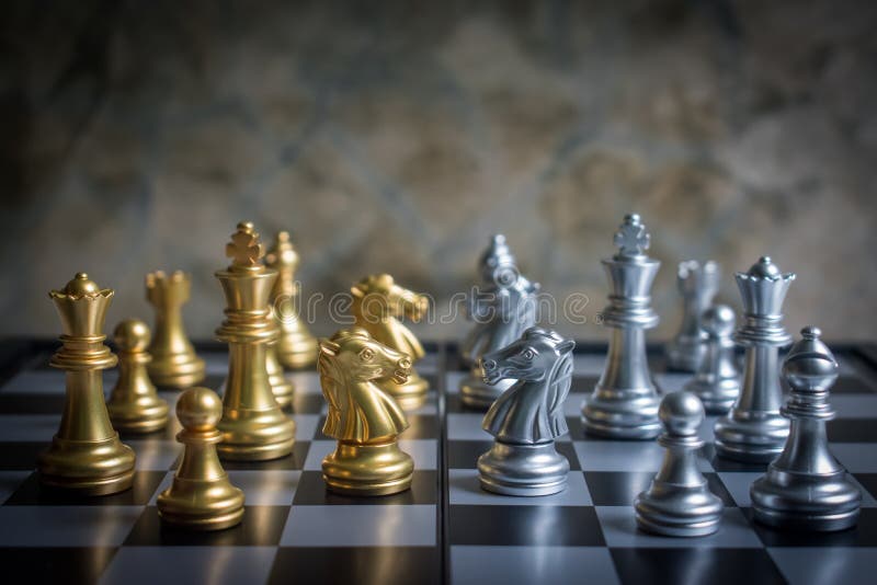 Abstract Chess Game Face To Face on a Chessboard in Lowkey Tone Stock ...